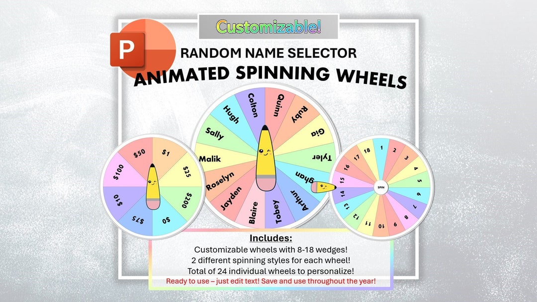 Customizable Random Spinning Wheel Selectors for Microsoft Powerpoint ...