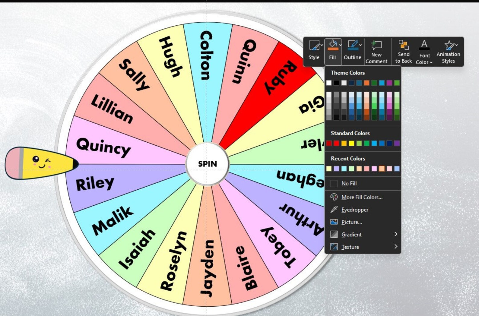 Customizable Random Spinning Wheel Selectors for Microsoft Powerpoint ...