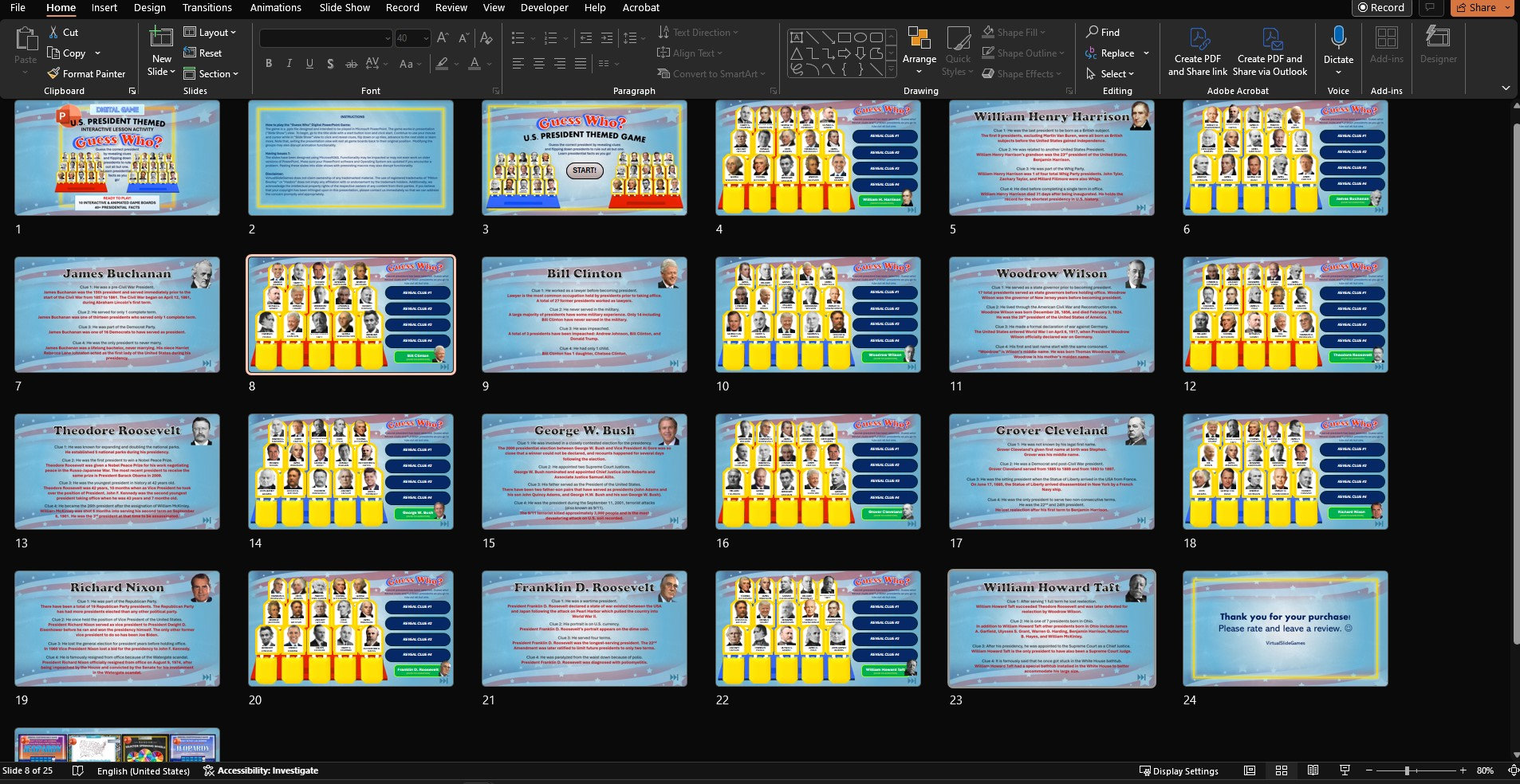 Guess Who? U.S. President Themed Interactive Digital Powerpoint Game ...