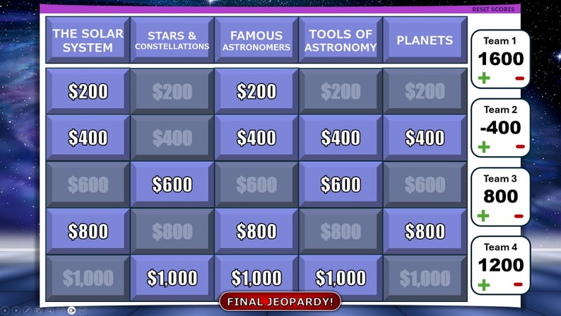 Solar System Digital Jeopardy Review Game - Fun Customizable Template ...