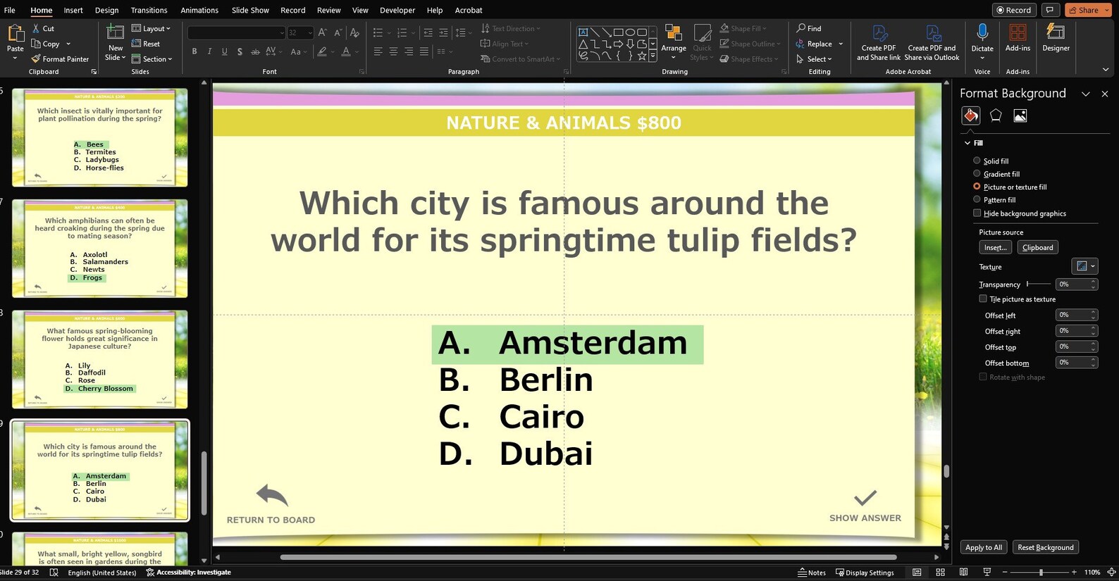 1st Day of Spring Jeopardy Game - Digital Powerpoint Activity With ...