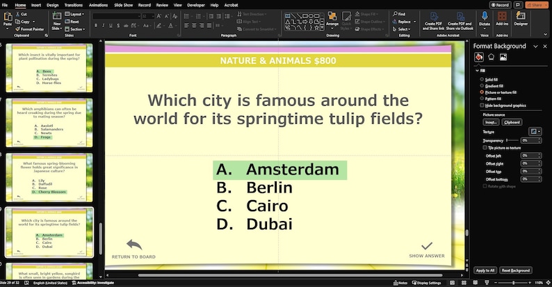 1st Day of Spring Jeopardy Game - Digital Powerpoint Activity With ...