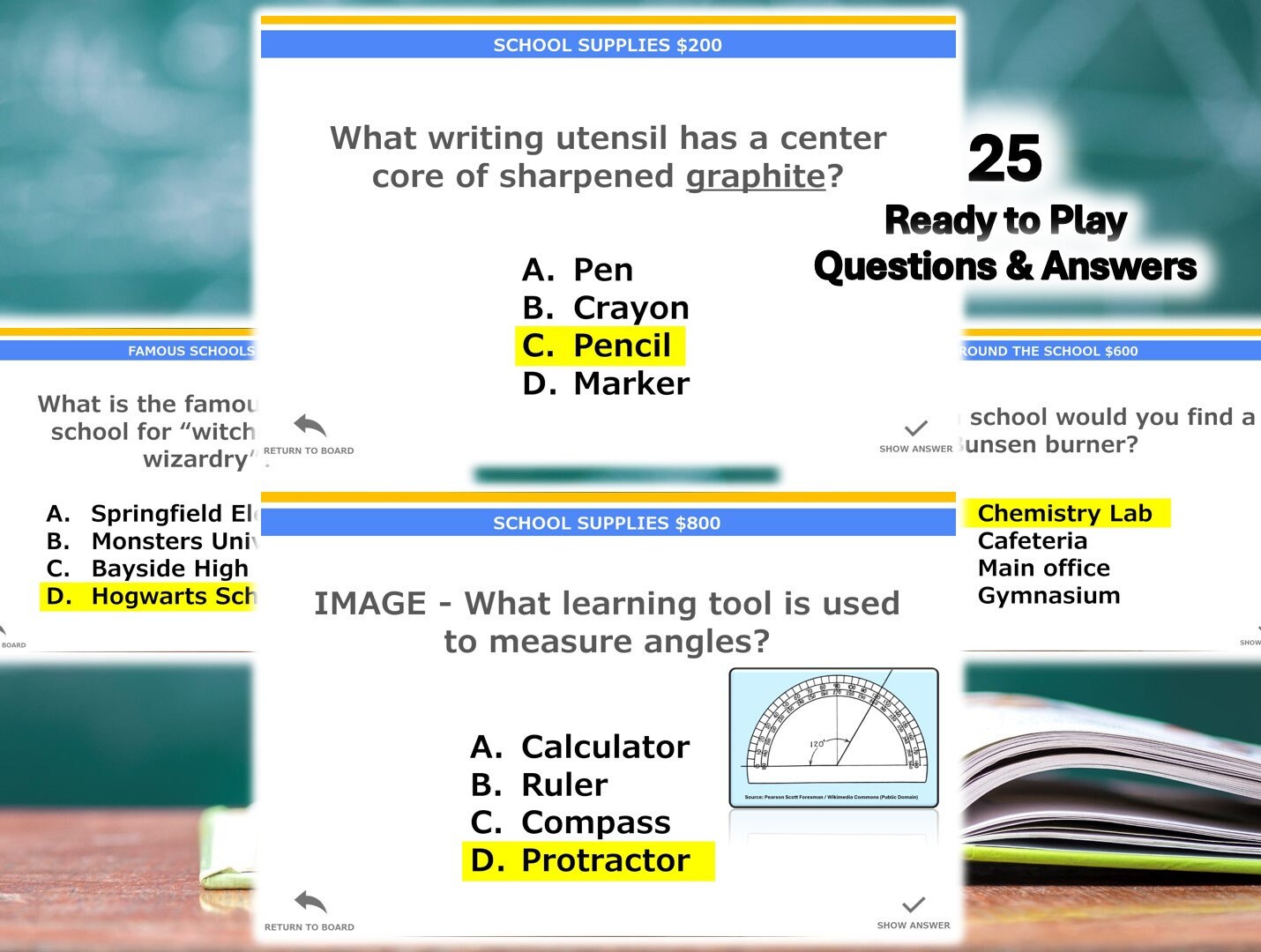 Jeopardy - "back to School" Digital Trivia Game (for MS Powerpoint ...