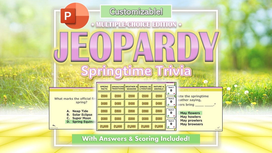 1st Day of Spring Jeopardy Game - Digital Powerpoint Activity With ...