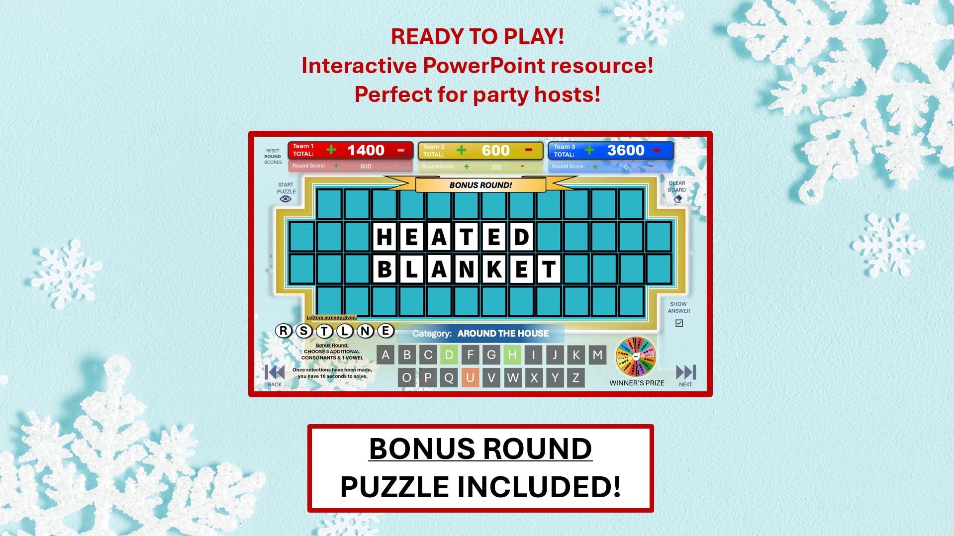 Wheel of Fortune Christmas Game for Powerpoint - Winter & Holiday ...