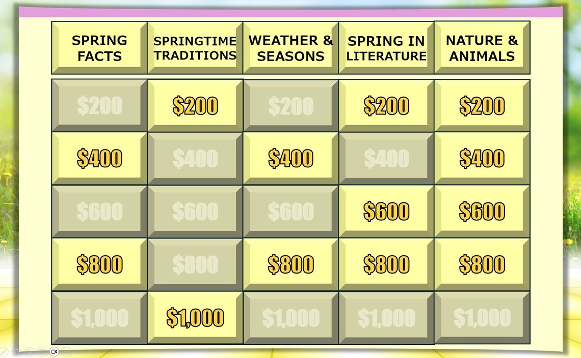 1st Day of Spring Jeopardy Game - Digital Powerpoint Activity With ...