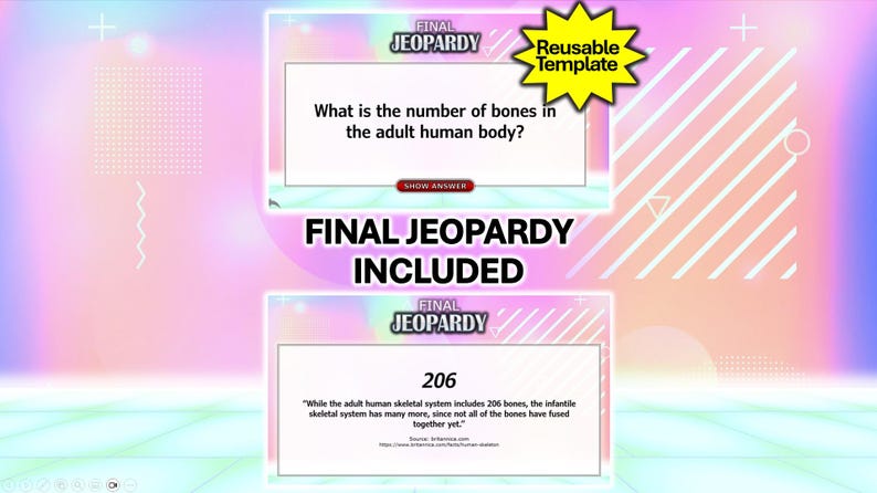 Interactive Jeopardy Powerpoint Game: Customizable Middle School Trivia ...