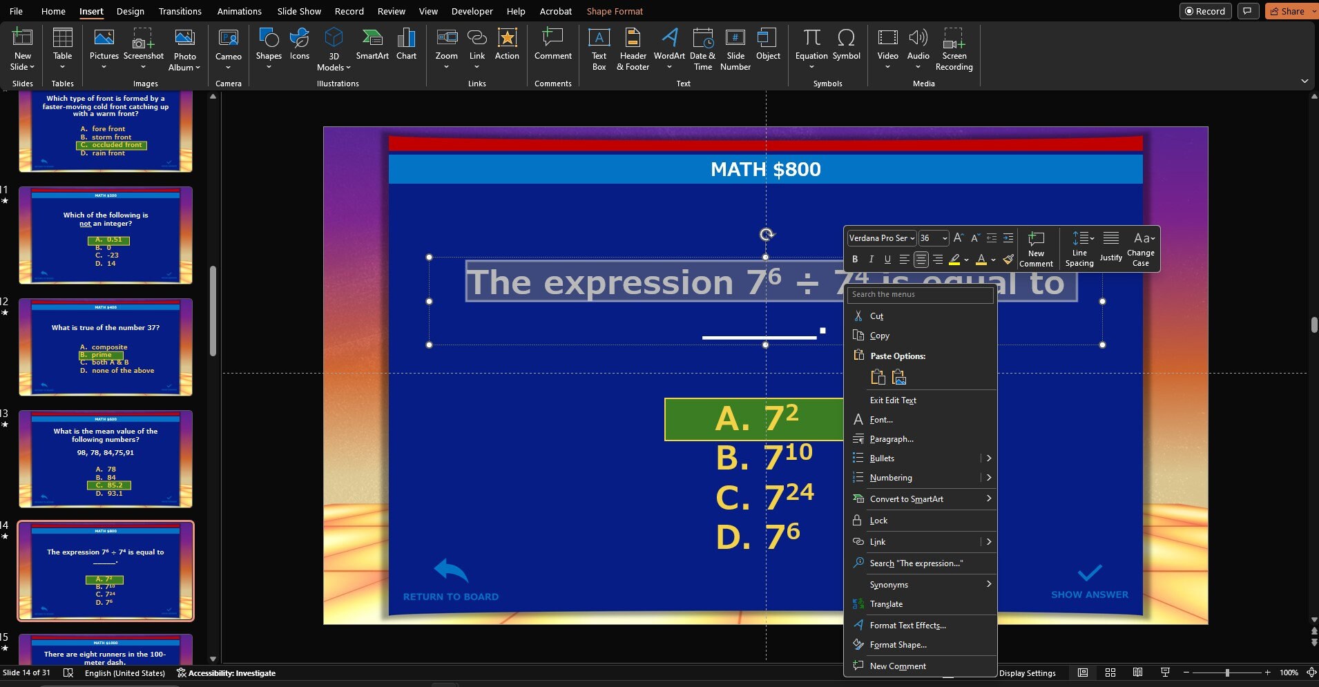 Jeopardy Powerpoint Game - Customizable Template, Ready to Play ...