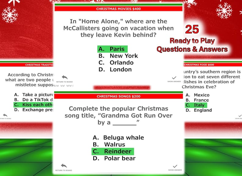 Christmas Jeopardy Trivia Game: Customizable Powerpoint (digital ...