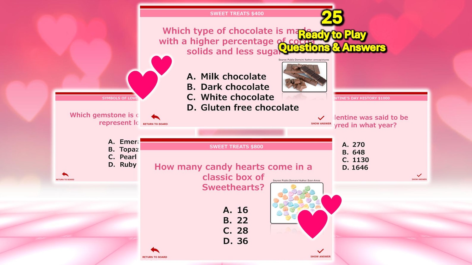 Valentine's Day Trivia - Jeopardy Powerpoint Game With Scoring ...