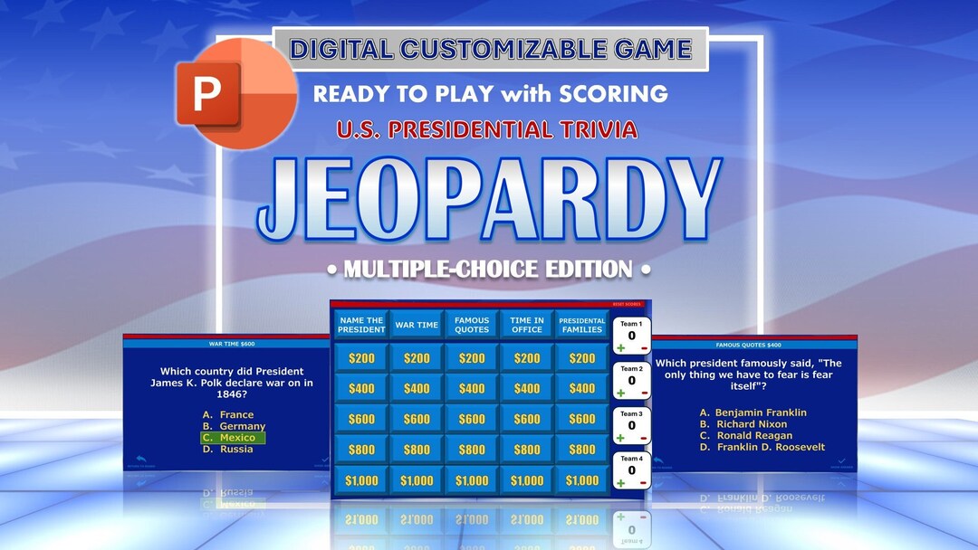 USA President Jeopardy Trivia Game: Powerpoint Digital Resource - Etsy