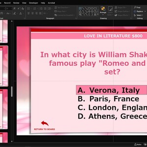 Valentine's Day Trivia - Jeopardy Powerpoint Game With Scoring ...