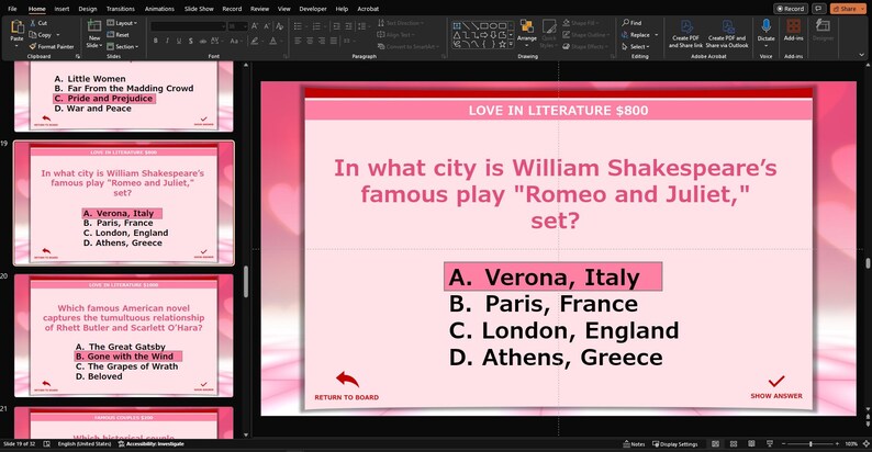 Valentine's Day Trivia - Jeopardy Powerpoint Game With Scoring ...
