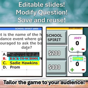 Jeopardy - "back to School" Digital Trivia Game (for MS Powerpoint ...