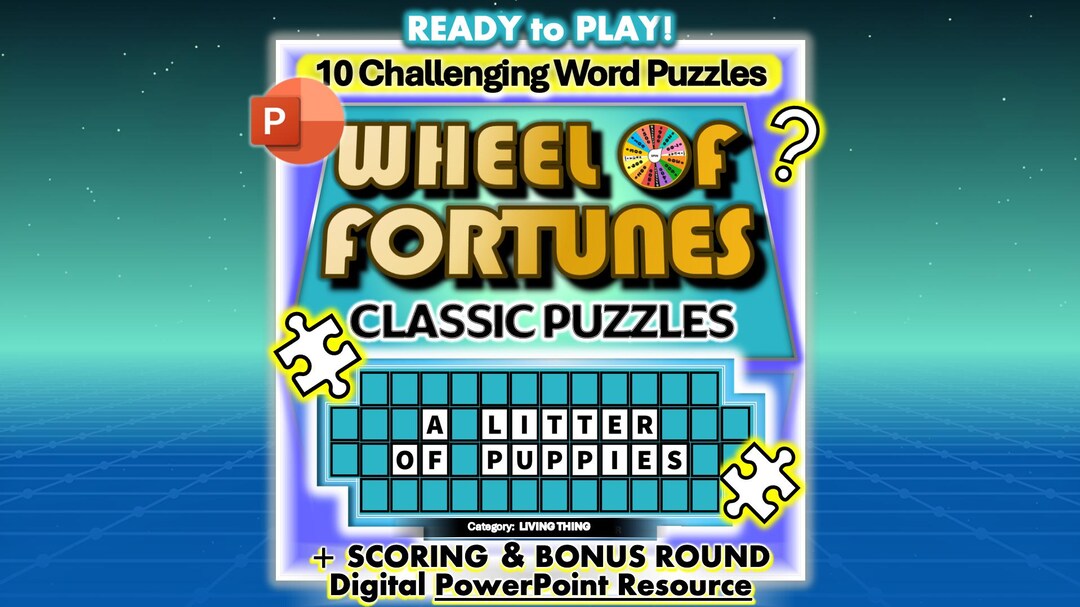 Wheel of Fortune Powerpoint Game: 10 Classic Puzzles (digital Download ...