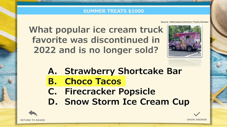 Summer Fun Jeopardy Trivia - Digital Party Game, Customizable Resource ...