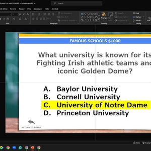 Jeopardy - "back to School" Digital Trivia Game (for MS Powerpoint ...