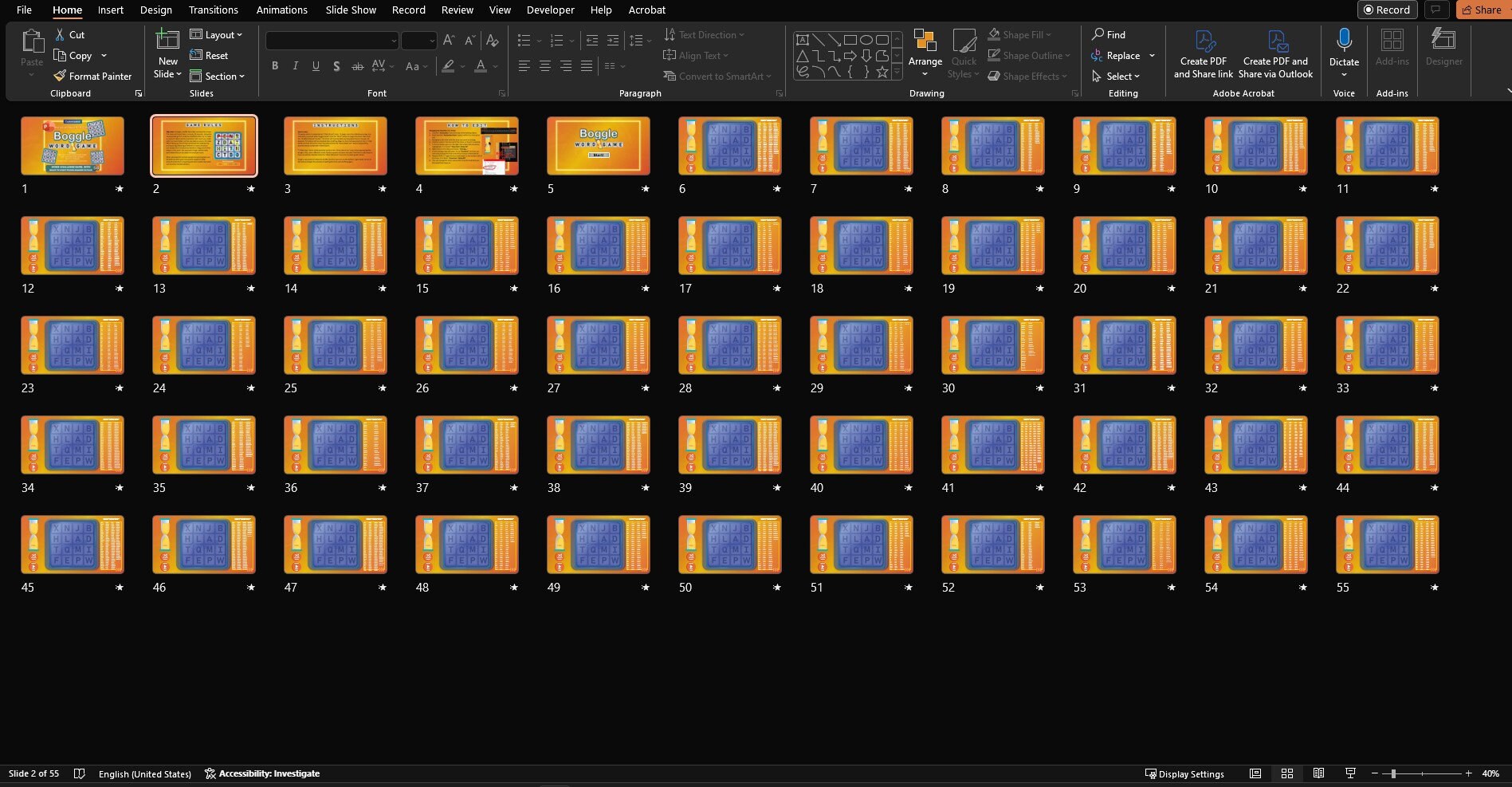 Boggle - Virtual Letter Spelling Word Game With Answers (powerpoint) - Etsy