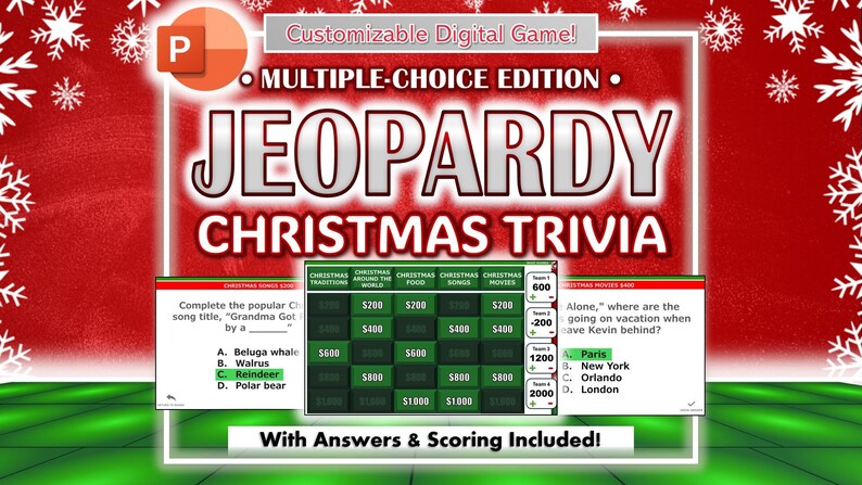 Christmas Jeopardy Trivia Game: Customizable Powerpoint (digital ...