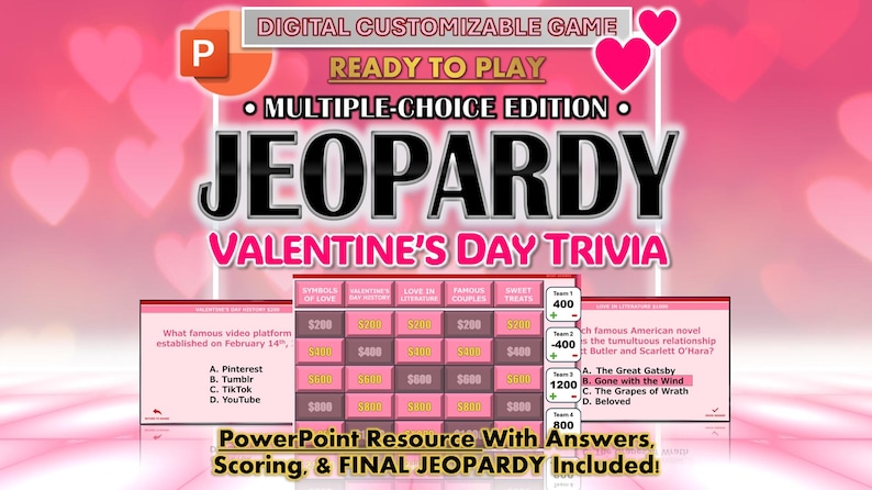 Valentine's Day Trivia - Jeopardy Powerpoint Game With Scoring ...