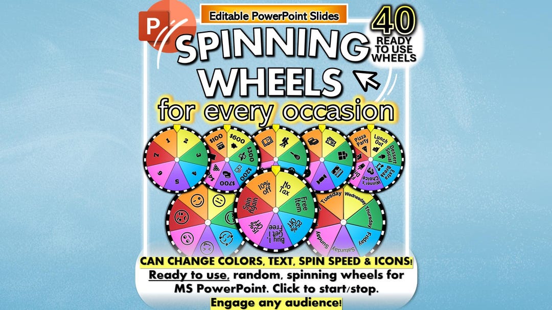Spinning Wheels for Microsoft Powerpoint - 40 Ready to Use Wheels for ...