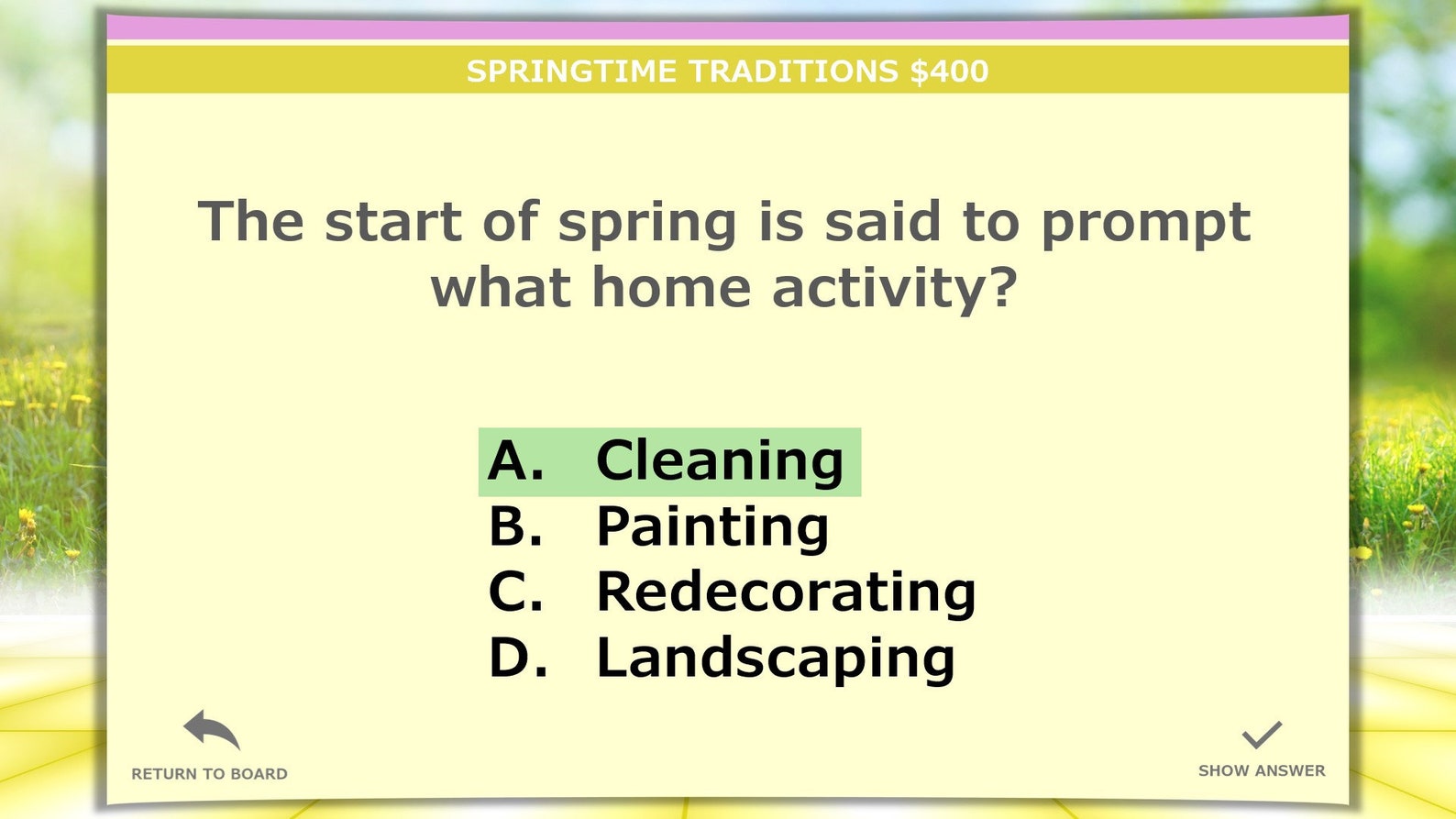 1st Day of Spring Jeopardy Game - Digital Powerpoint Activity With ...