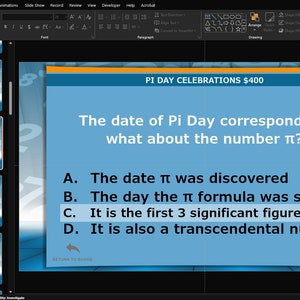Pi Day Jeopardy Trivia Game: Customizable Powerpoint (digital Learning ...