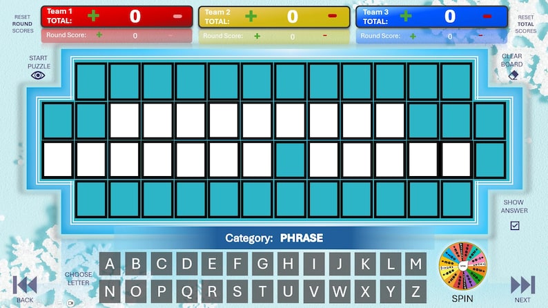 Wheel of Fortune Christmas Game for Powerpoint - Winter & Holiday ...
