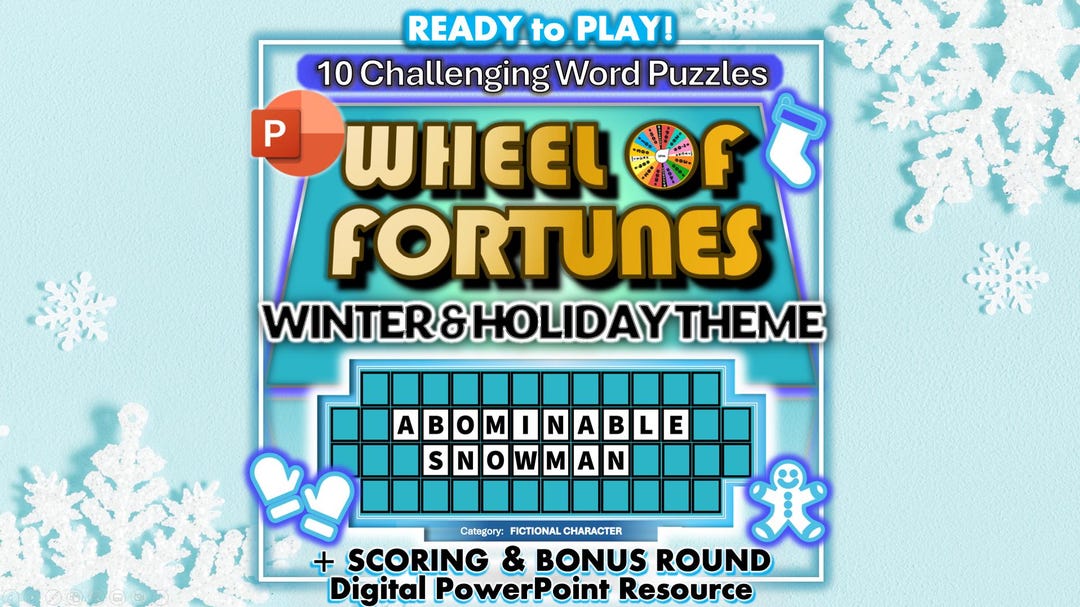 Wheel of Fortune Christmas Game for Powerpoint - Winter & Holiday ...
