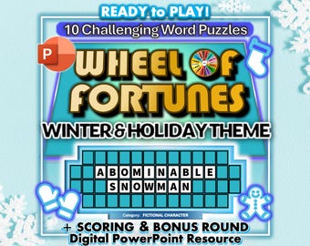 Christmas Wheel of Fortune Game: Holiday Powerpoint (digital .pptm) - Etsy