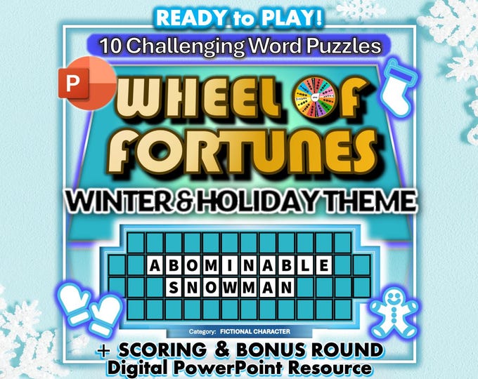 Wheel of Christmas Powerpoint Game || Christmas Wheel of Fortune Game ...