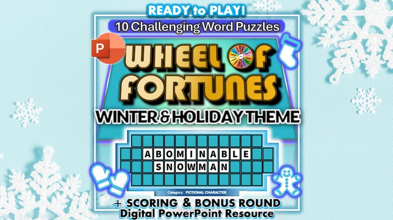 Wheel of Fortune Christmas Game for Powerpoint - Winter & Holiday ...