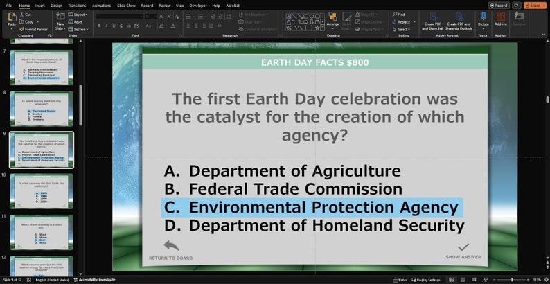 Earth Day Jeopardy Trivia Game - Digital Resource Activity for ...