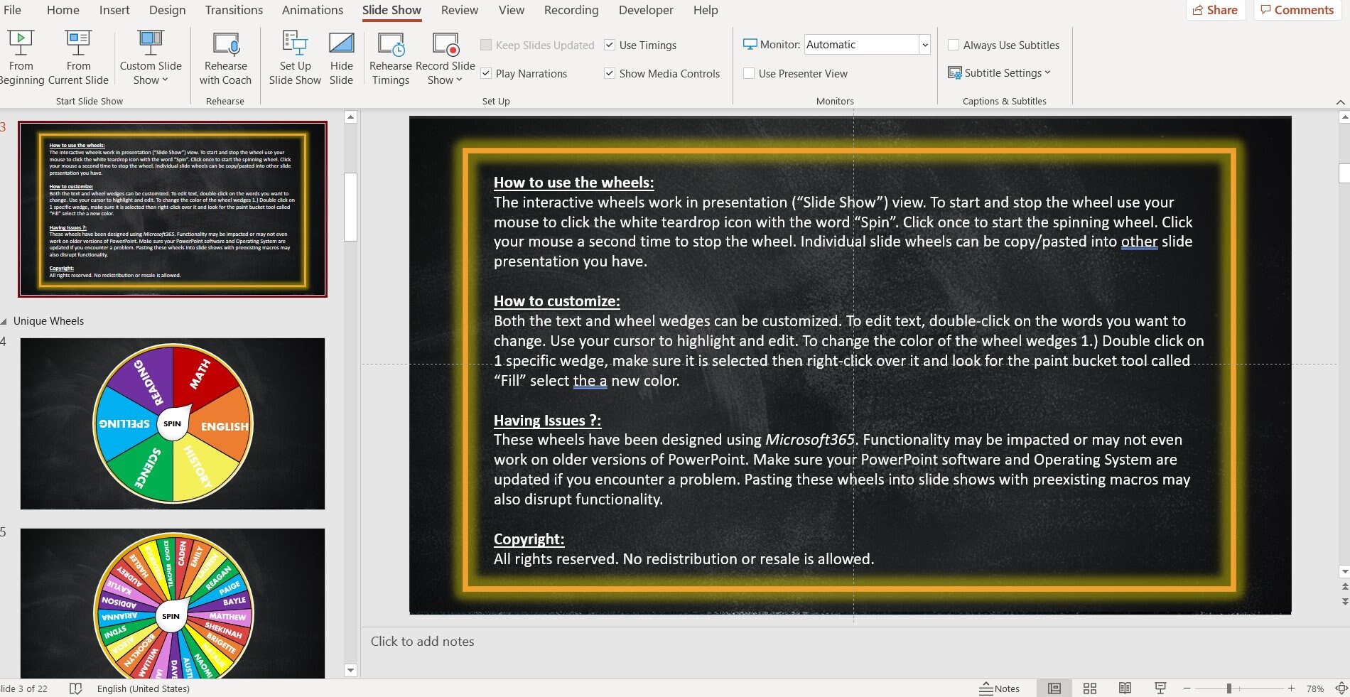 Spinning Wheel Random Selector (powerpoint) - Etsy