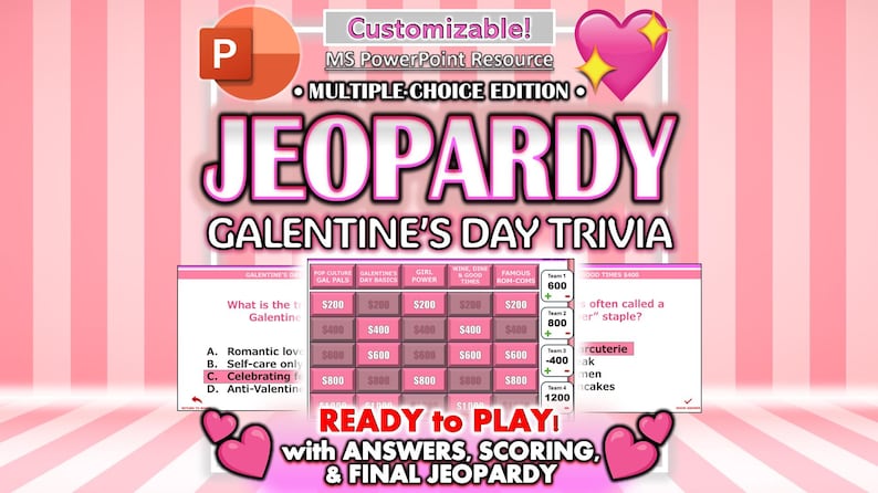 Galentine's Day Party Game - Jeopardy Powerpoint Trivia (customizable ...