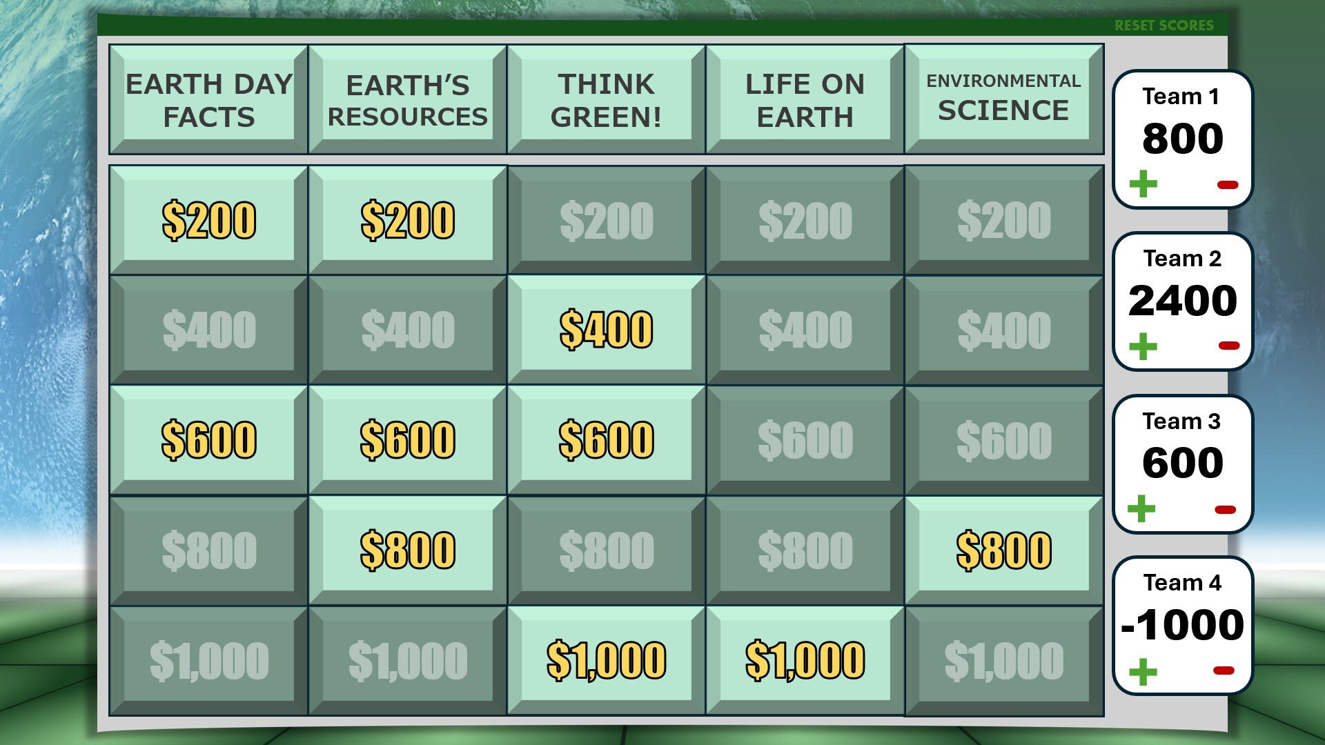 Earth Day Jeopardy Trivia Game Digital Resource Activity for Powerpoint ...
