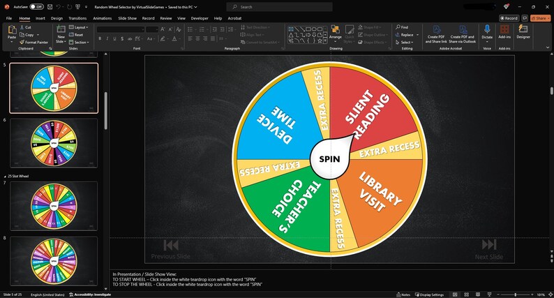Spinning Wheel Random Selector (powerpoint) - Etsy