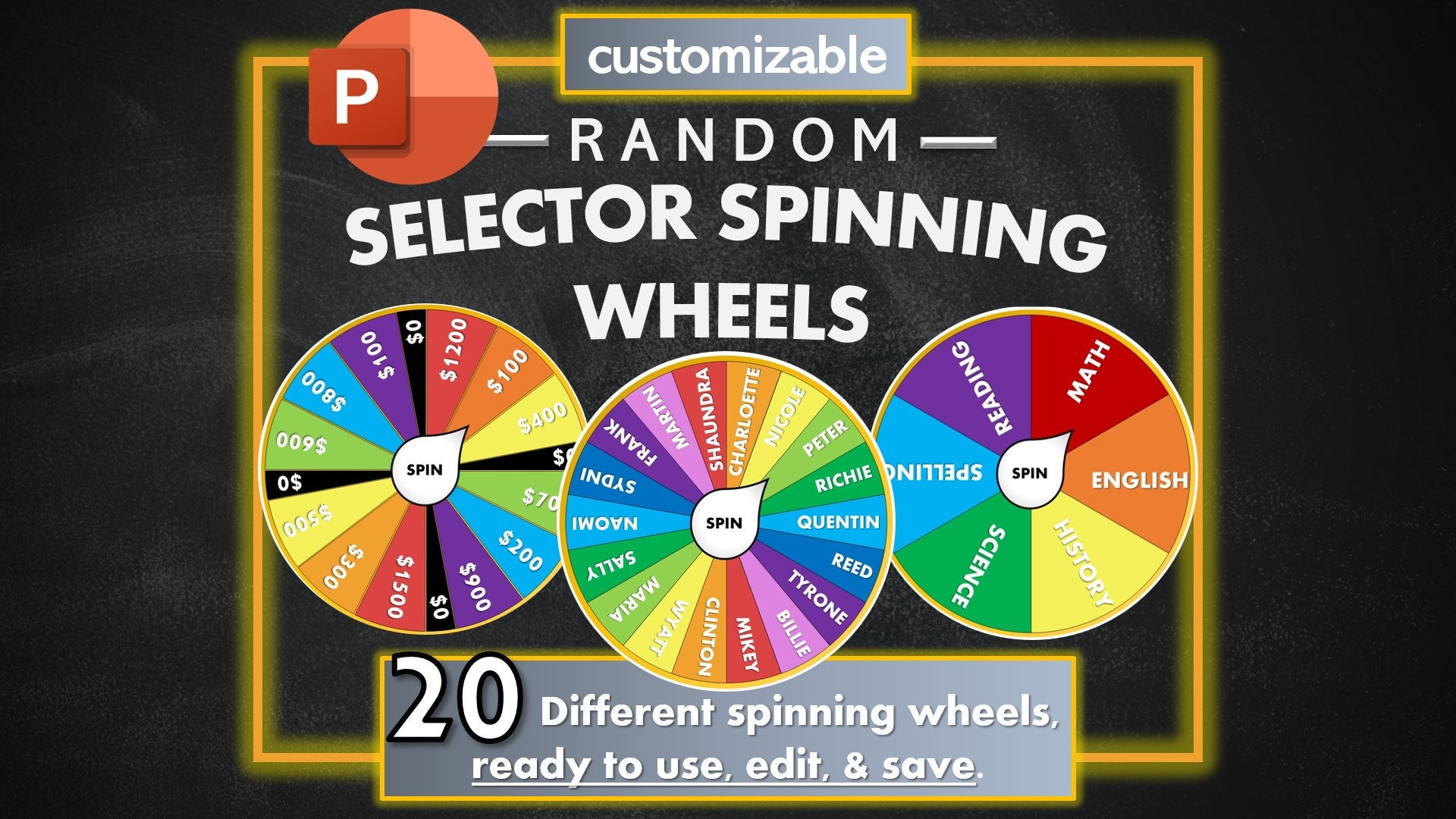 Spinning Wheel Random Selector (powerpoint) - Etsy