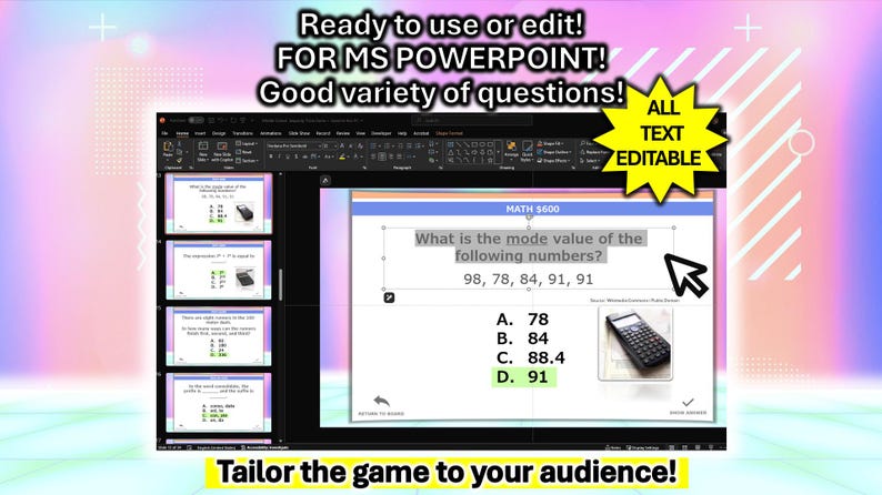 Interactive Jeopardy Powerpoint Game: Customizable Middle School Trivia ...