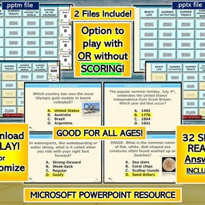 Summer Fun Jeopardy Trivia - Digital Party Game, Customizable Resource ...