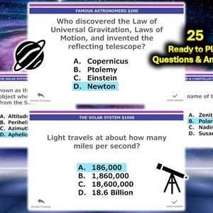 Solar System Digital Jeopardy Review Game - Fun Customizable Template ...