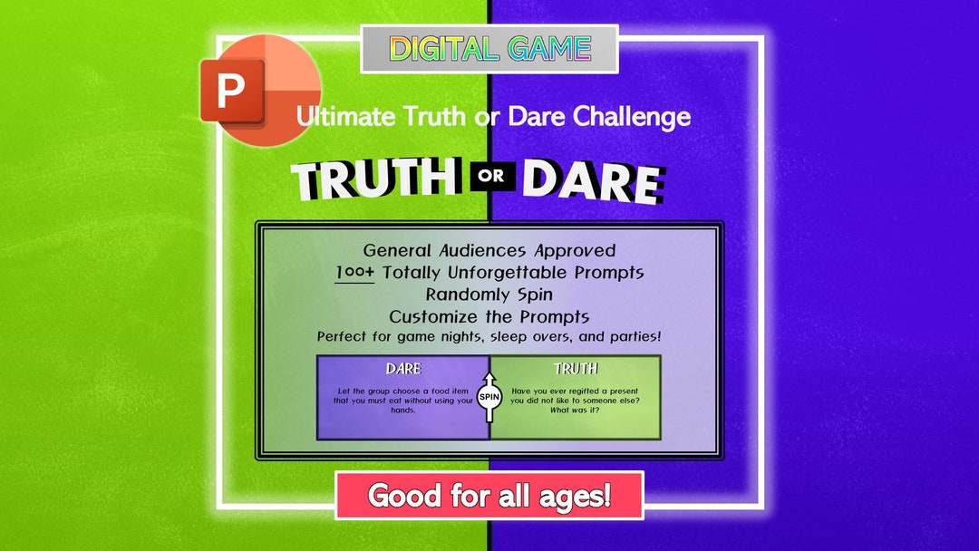 Truth or Dare: Digital Game! - Good for All Ages (powerpoint) - Etsy
