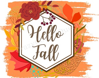 Hello Fall Sublimation Design Digital Download PNG - Etsy