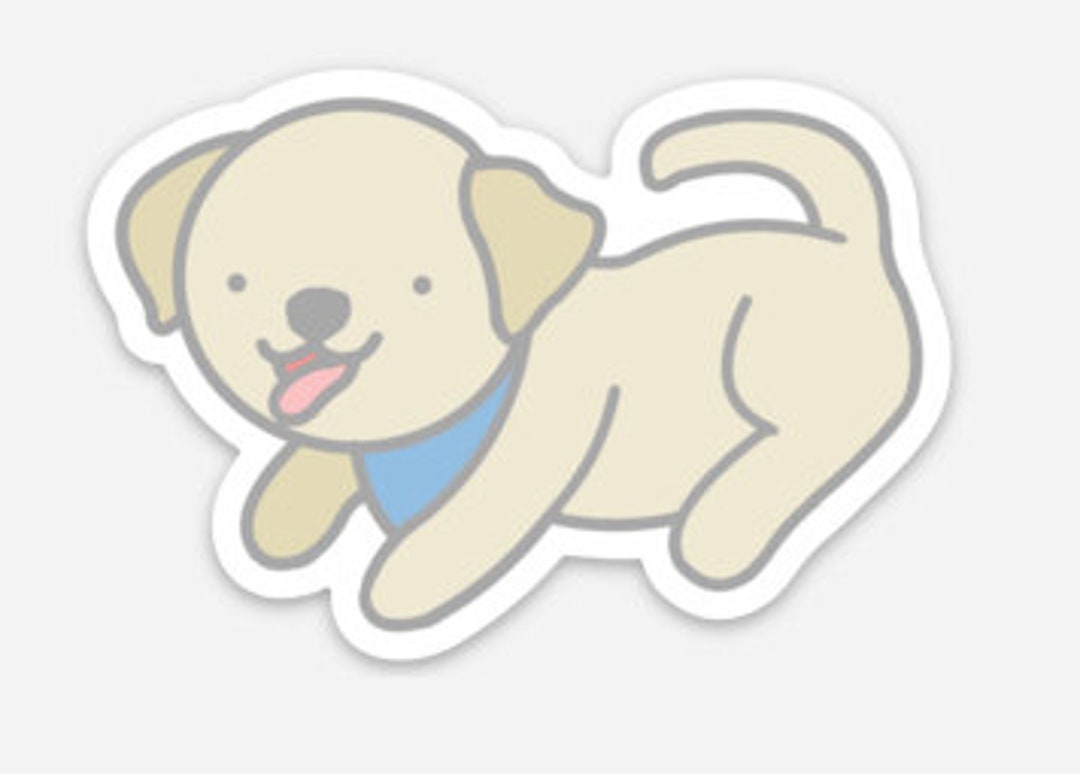 Happy Yellow Lab Vinyl Sticker - Etsy