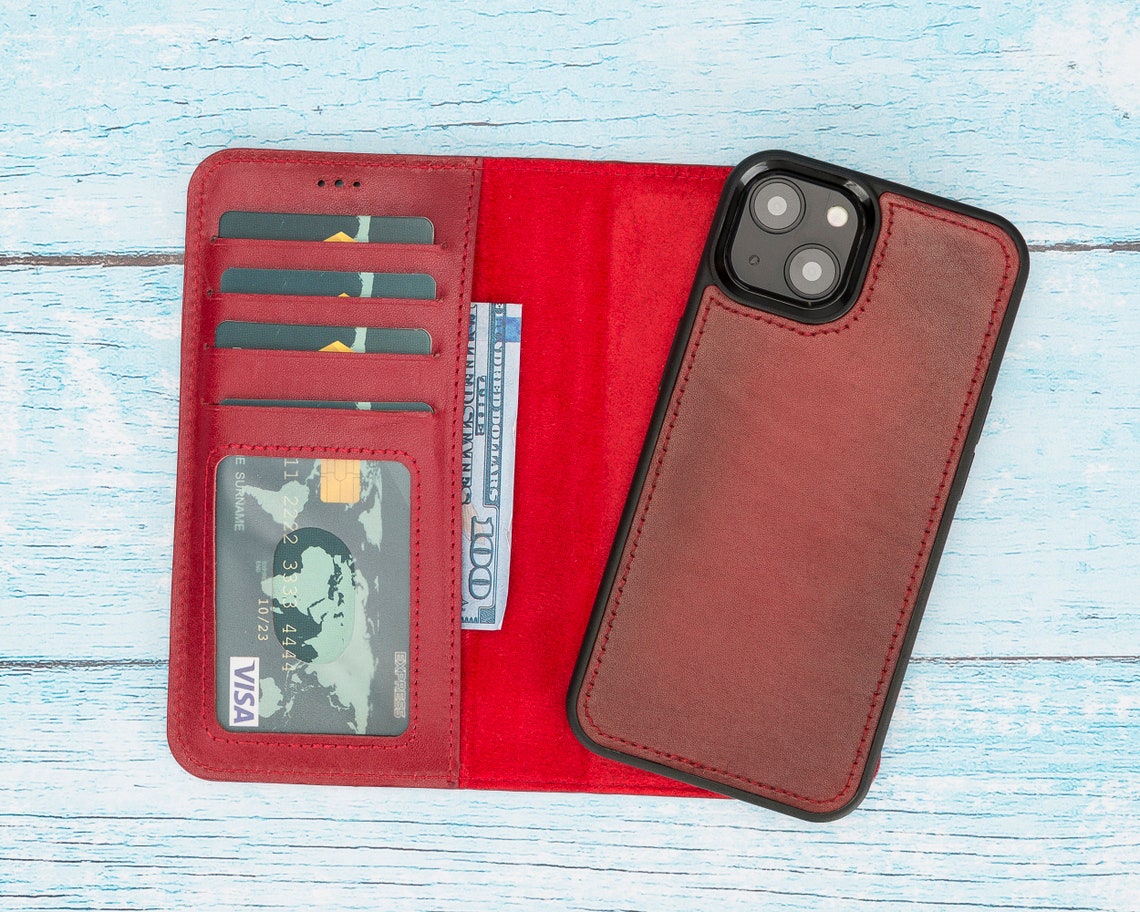 Personalized iPhone 13 Case, Full Grain Leather iPhone 13 6.1 ...