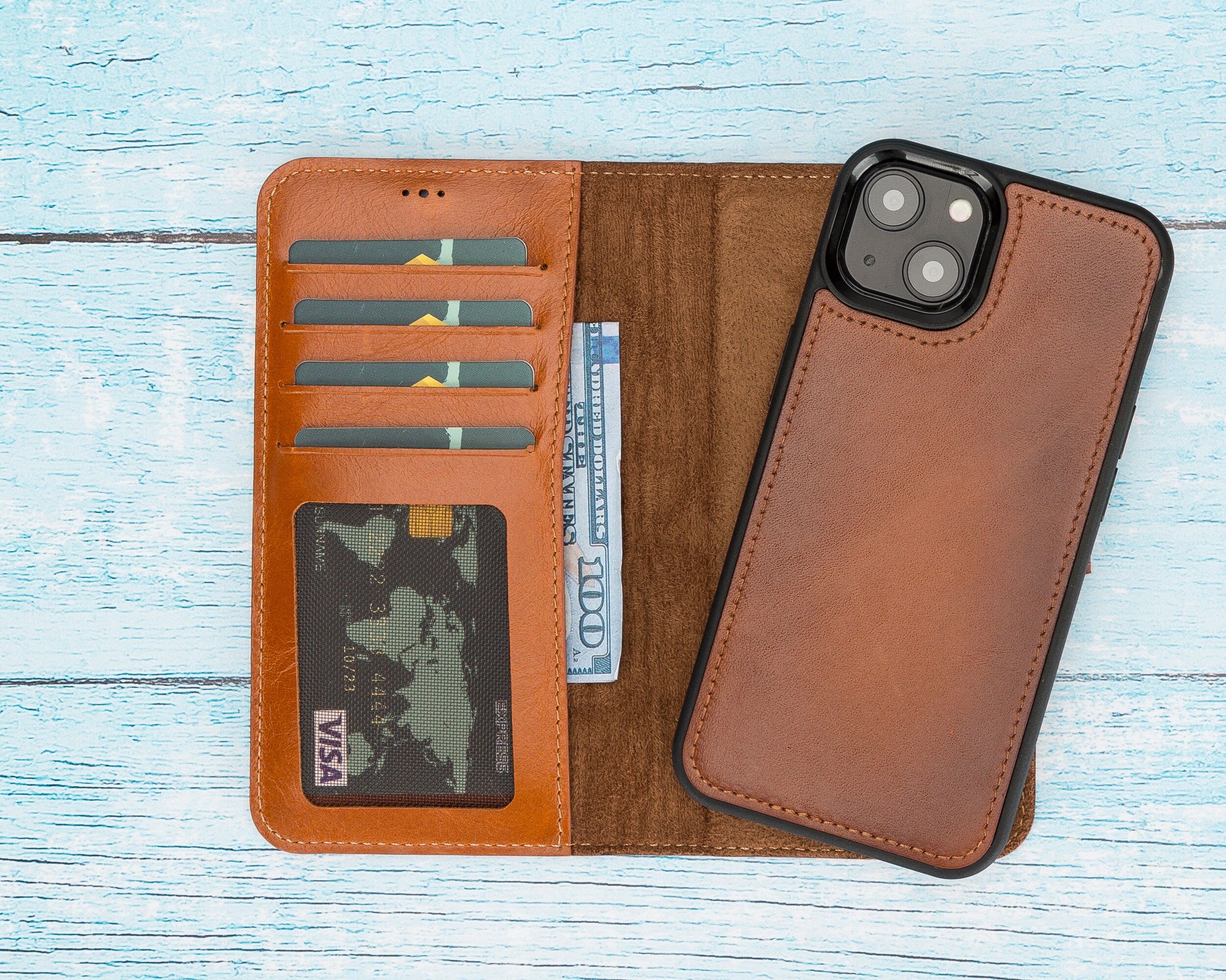 Personalized iPhone 13 Case, Full Grain Leather iPhone 13 6.1 ...