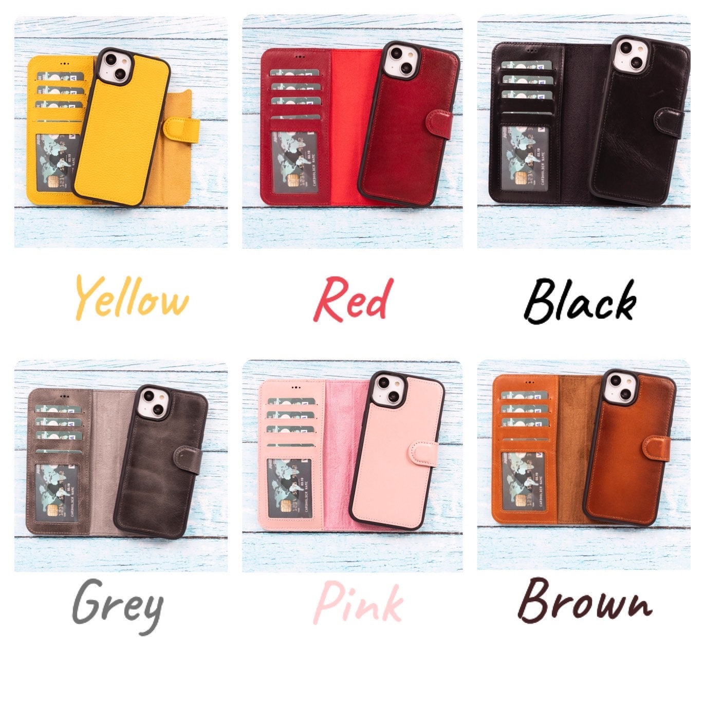 Full Grain Leather Personalised iPhone 14 Bifold Wallet, Best Phone ...