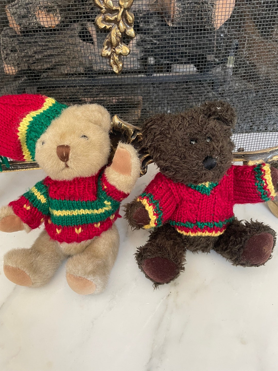 Vtg Hugfun Christmas Teddy Bear Pair - Etsy