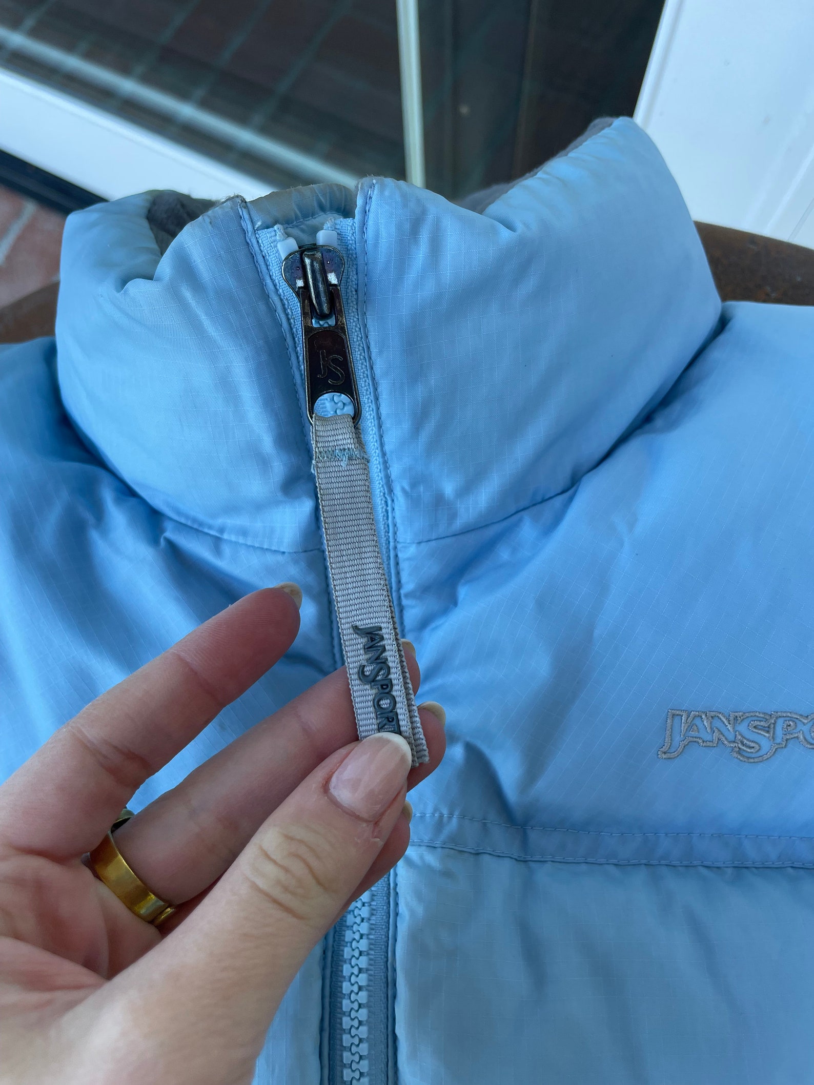 Y2K Jansport Baby Blue Puffer Jacket Sz M - Etsy