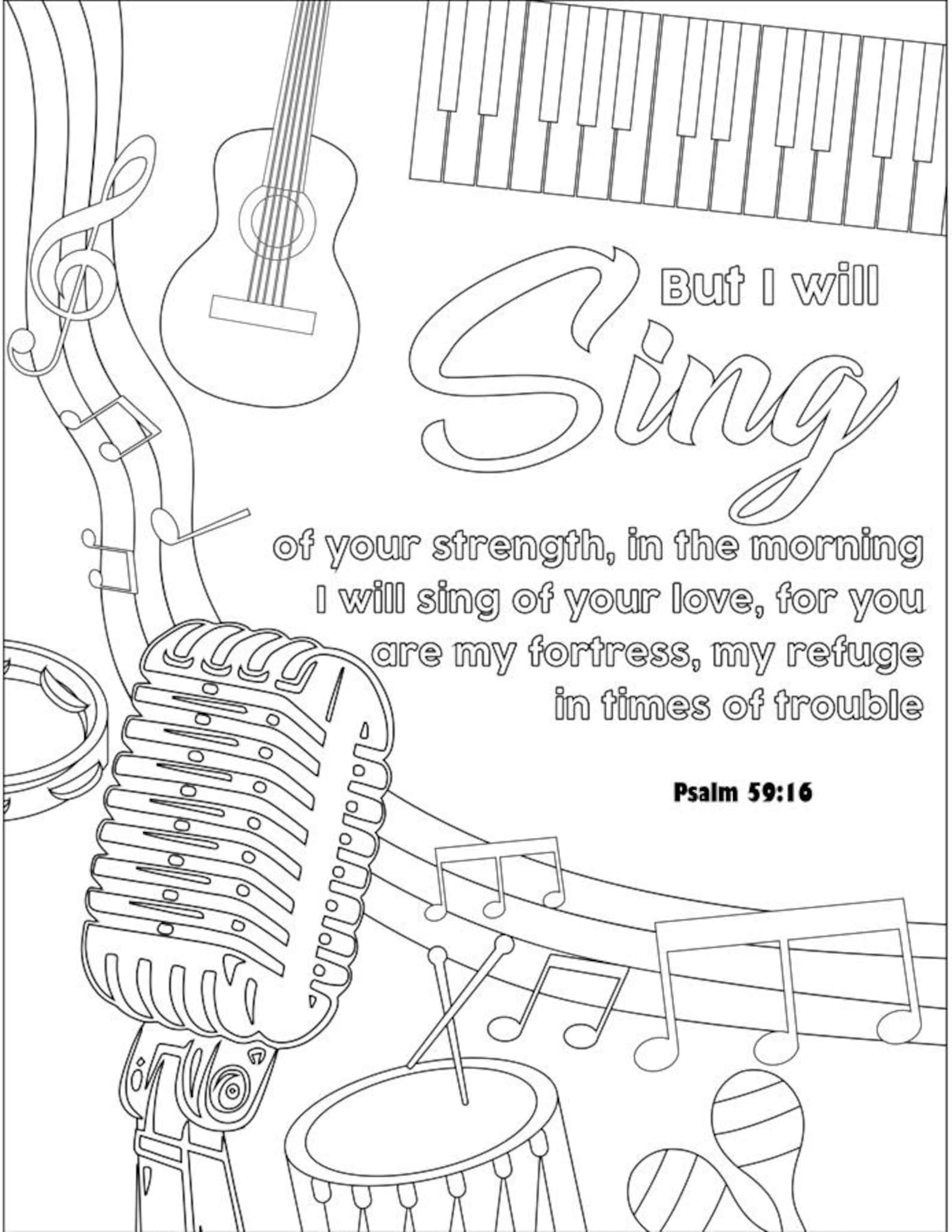 Bible Psalms Coloring Book for Children - Etsy